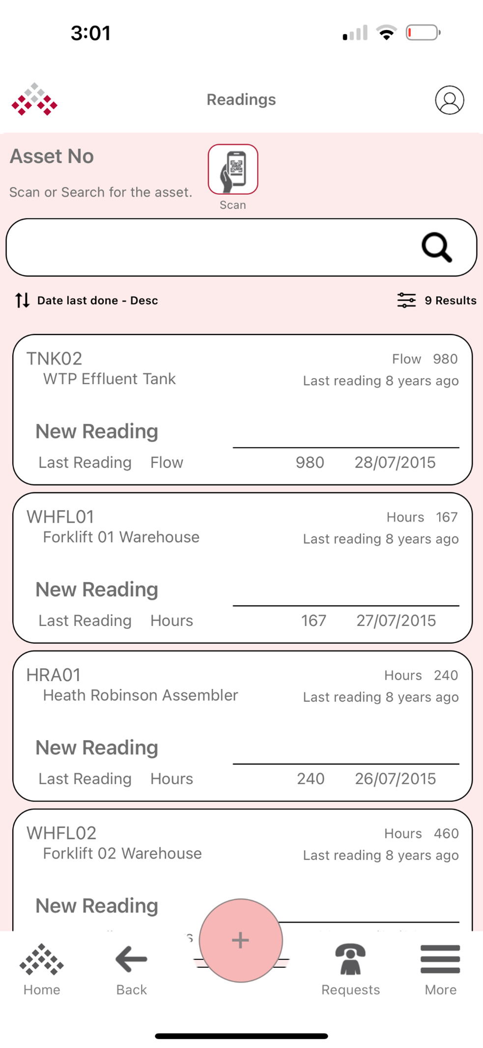 Readings Listing – MEX User Guide