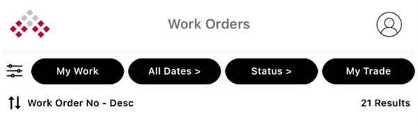 Work Order Lisiting – MEX User Guide