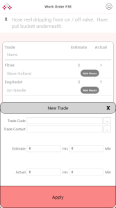Work Order Trade Times – MEX User Guide